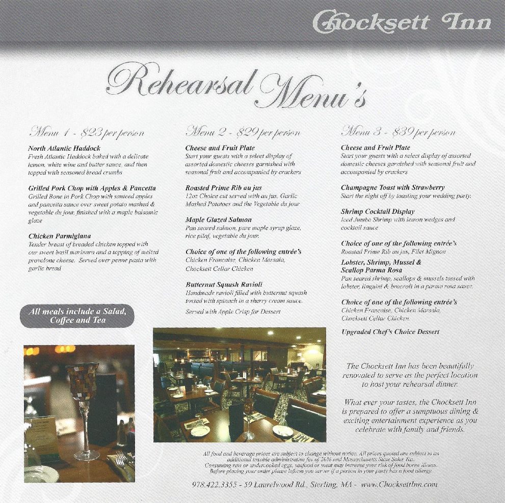 Rehearsal Dinner Buffet Menu A Taste Of Something New Harrington